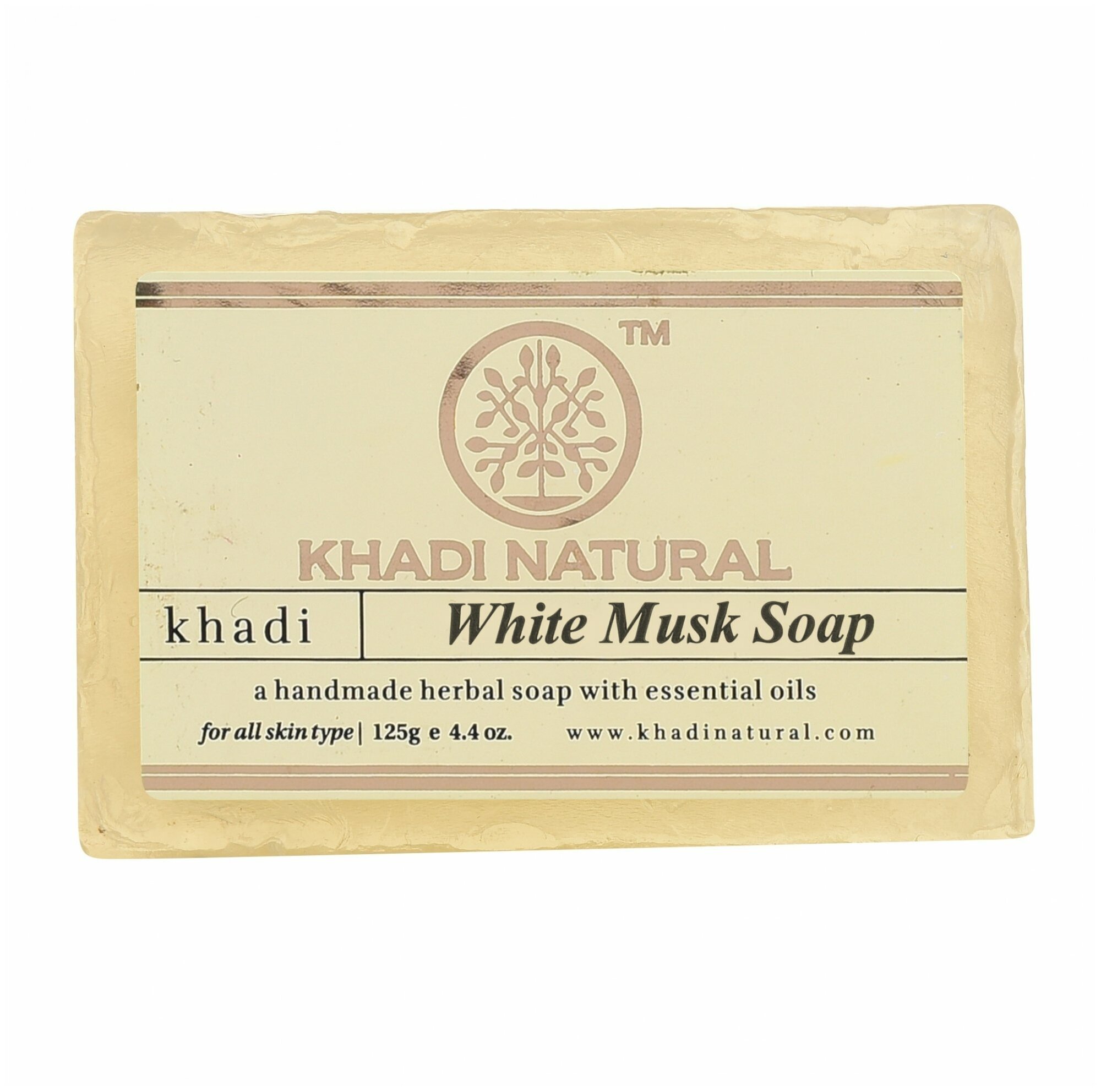 Белый мускус Мыло Кхади White Musk Soap Khadi обеззараживающее и тонизирующее 125 гр.