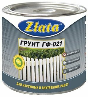 Грунт Zlata ГФ-021 18кг Белый для Внутренних и Наружных Работ.