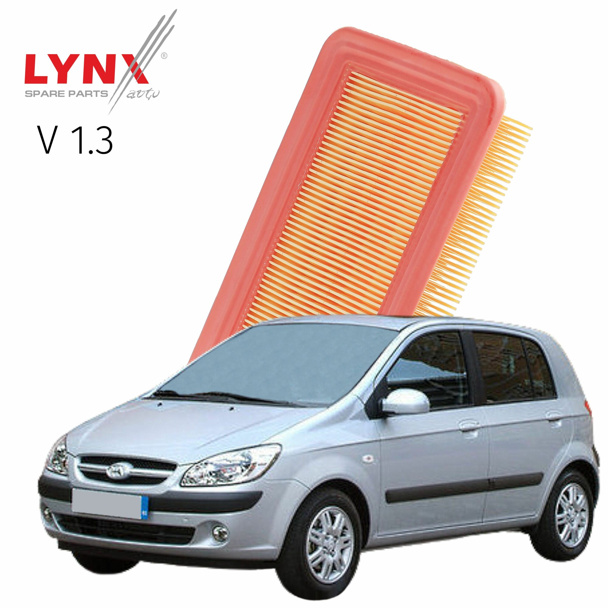 Фильтр воздушный Hyundai Getz (1) / Хендай Гетц 2002 2003 2004 2005 2006 2007 2008 2009 2010 2011 V1.3 G4EA / 1шт LYNXauto