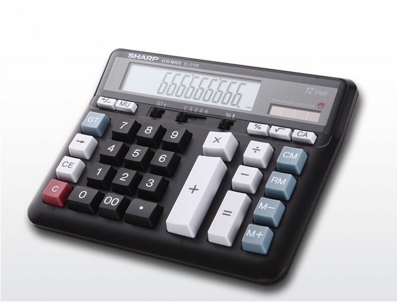 Компьютерный кнопочный калькулятор Sharp EL-2135, банковский бухгалтерский учет, настольный калькулятор финансов крупного бизнеса