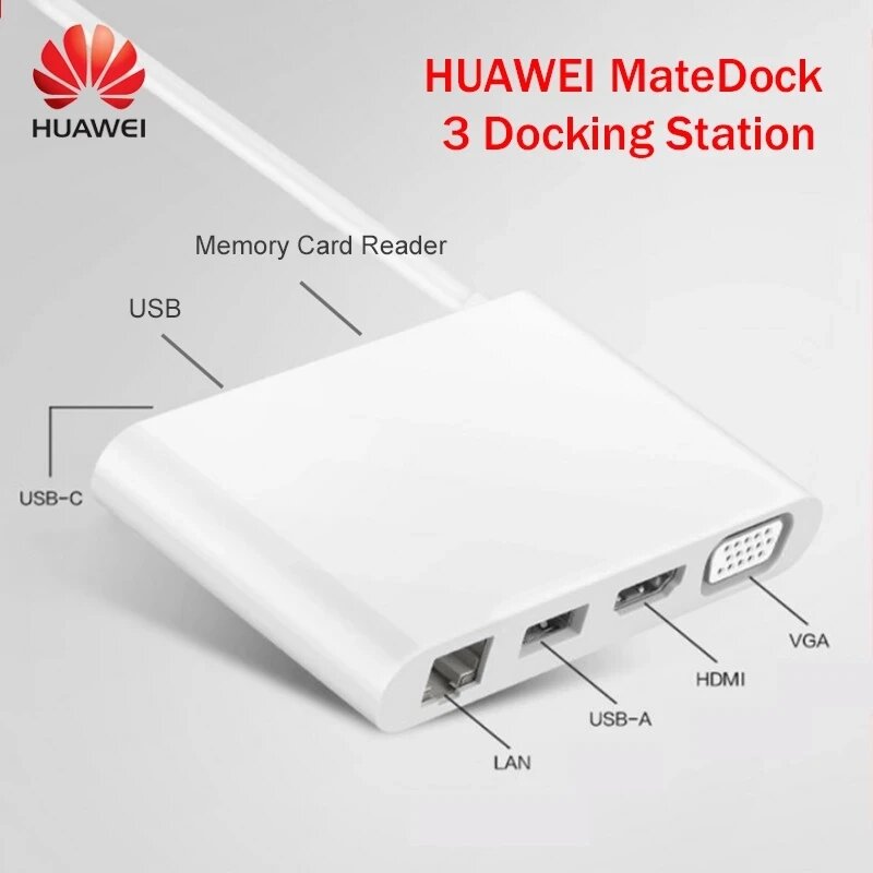 Оригинальная док-станция HUAWEI MateDock 3 CD12, конвертер, адаптер для мобильных телефонов, планшетов, ПК-устройств, поддержка стандартного выхода и DP
