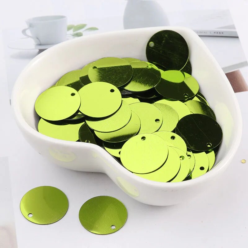 Блестки круглые Light Green 20 мм, 10 г, 90 шт