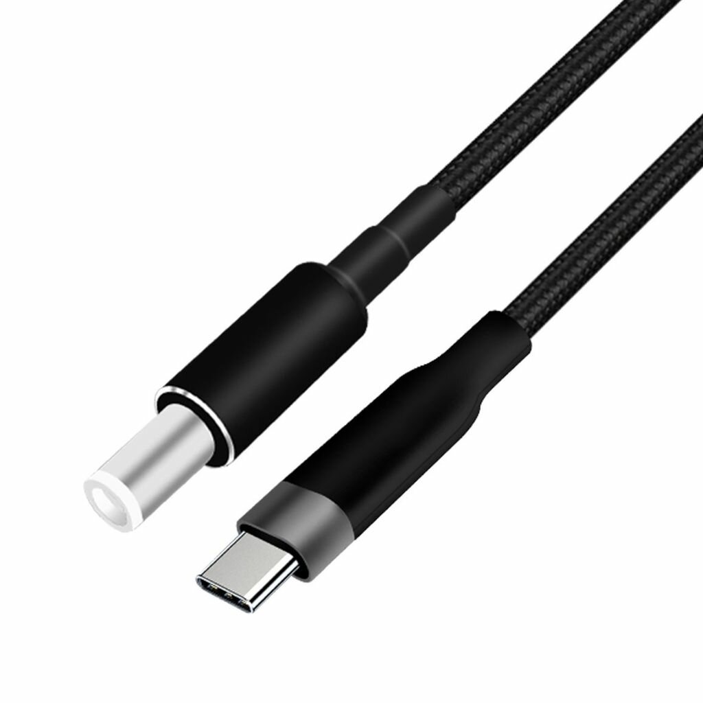 Кабель адаптера питания ноутбука USB C DC7,4x5,0 мм для ноутбуков, шнур 20 В, черный плетеный провод