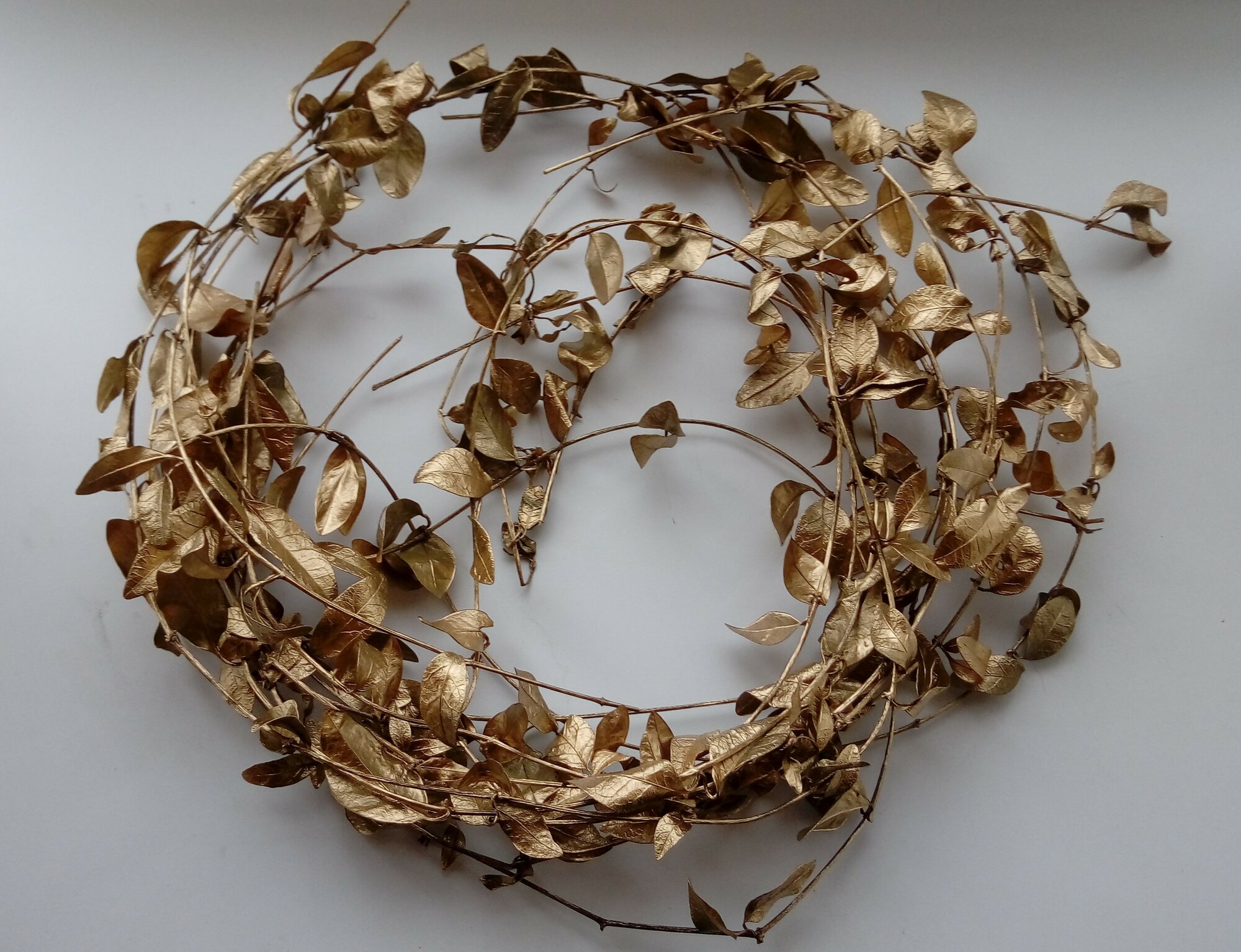 Окрашенный золотым стабилизированный барвинок для создания декоративных элементов