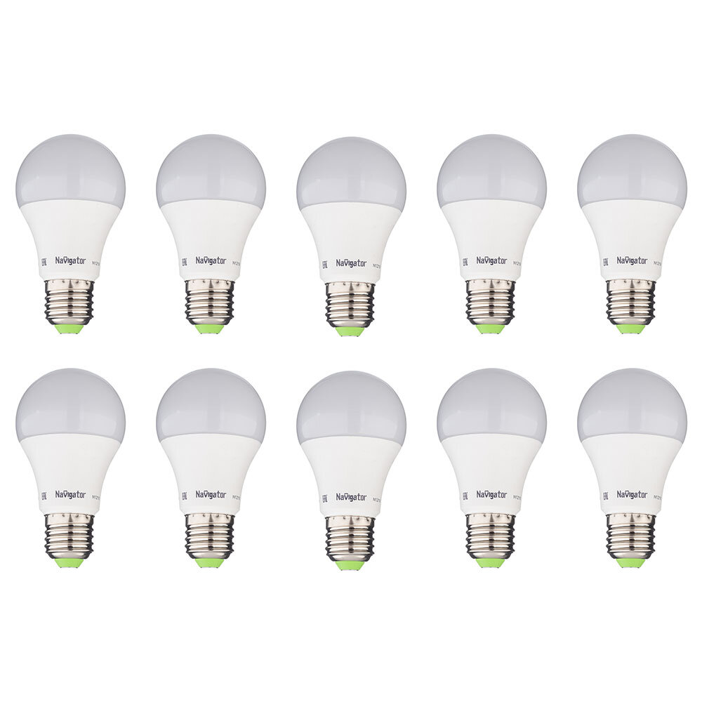 Лампа светодиодная Navigator E27 4000К 7 Вт 560 Лм 12-24 В груша A60 матовая (10 шт.)