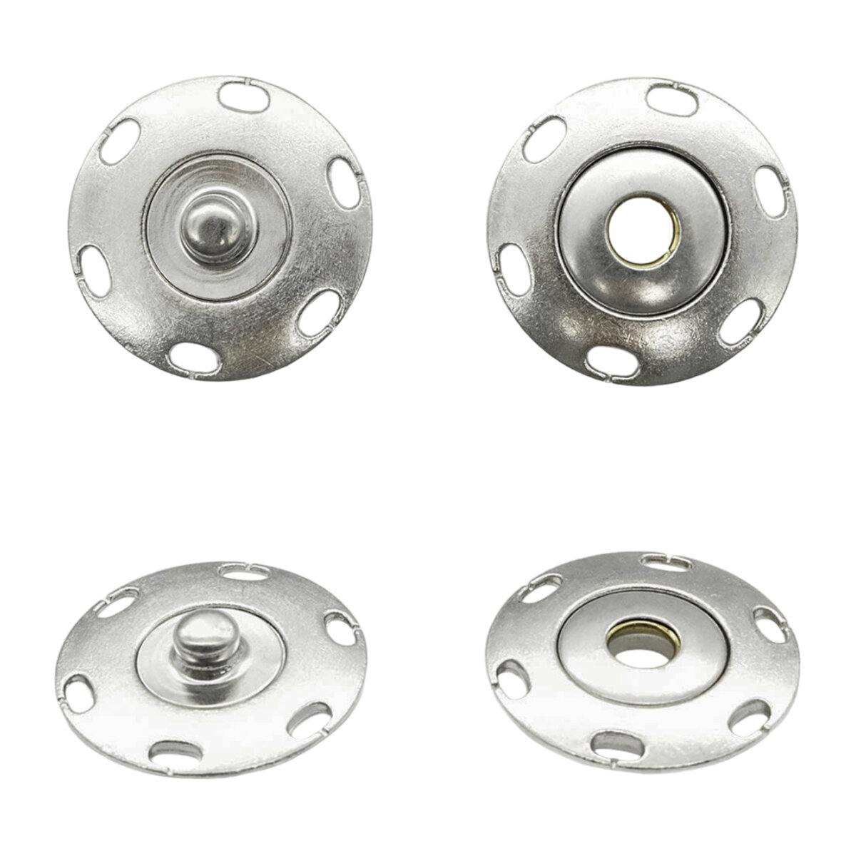 Кнопки для одежды пришивные 25 мм, Айрис, КПР2 (никель), 4 шт