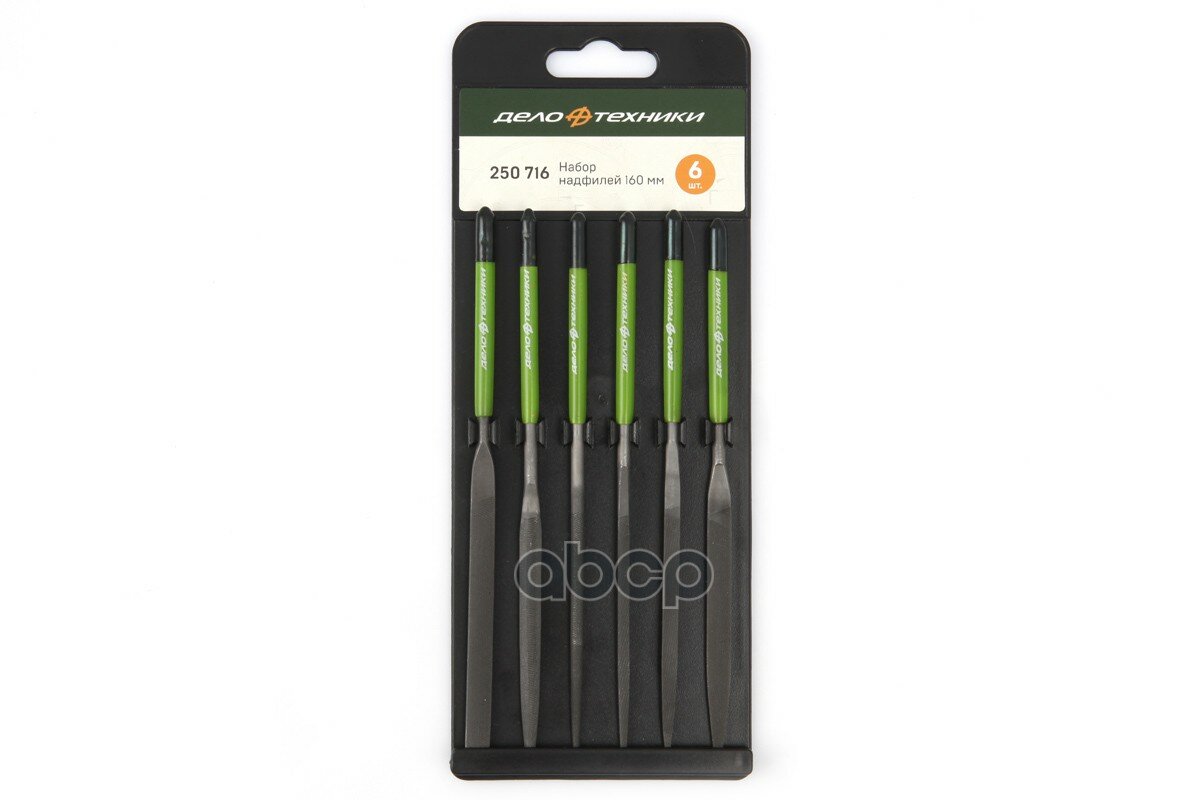 Набор надфилей, 6 шт ø 4 мм, длина 160 мм. 60/10 Дело Техники арт. 250716