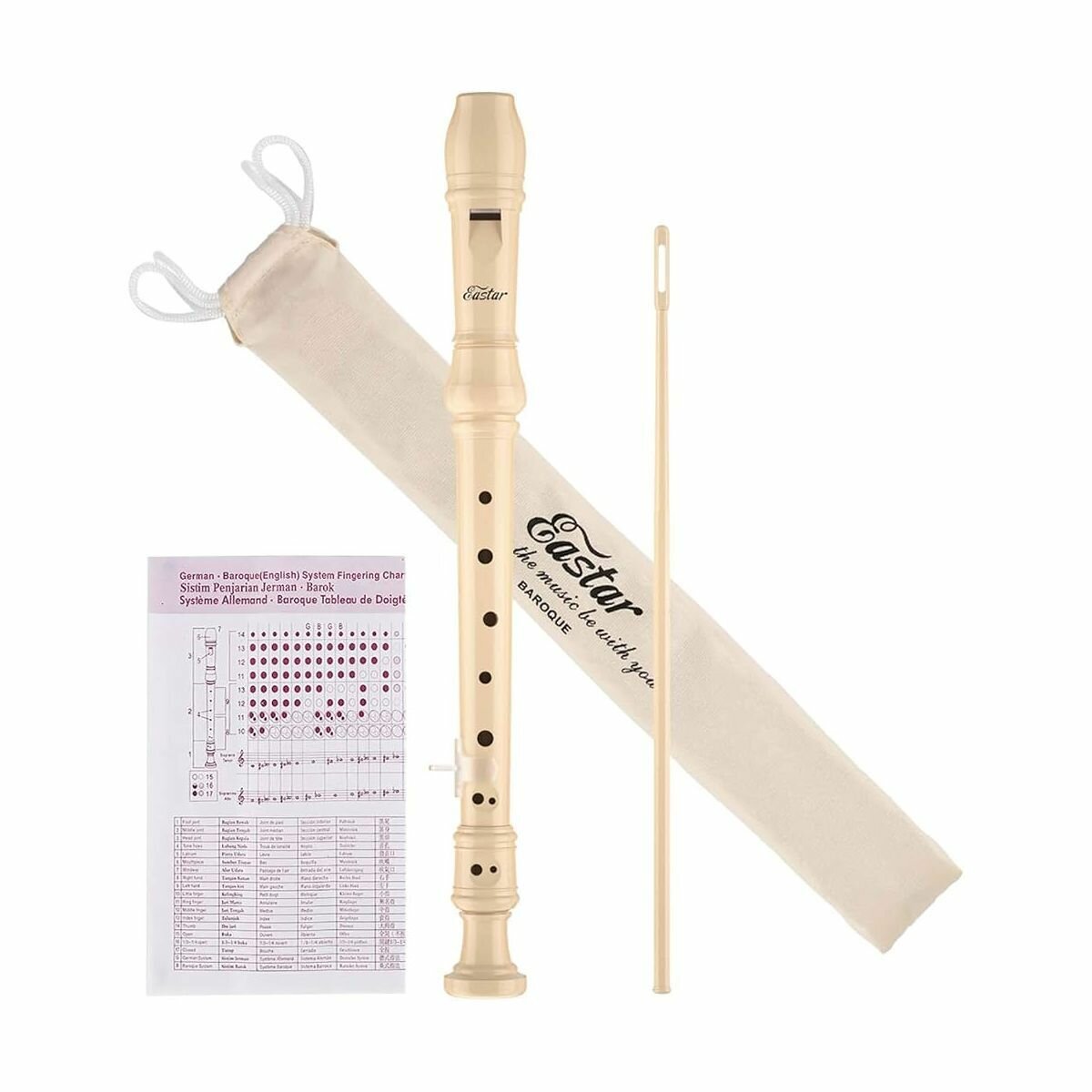 Блокфлейта сопрано Eastar ERS-21BN, французская аппликатура, белый цвет