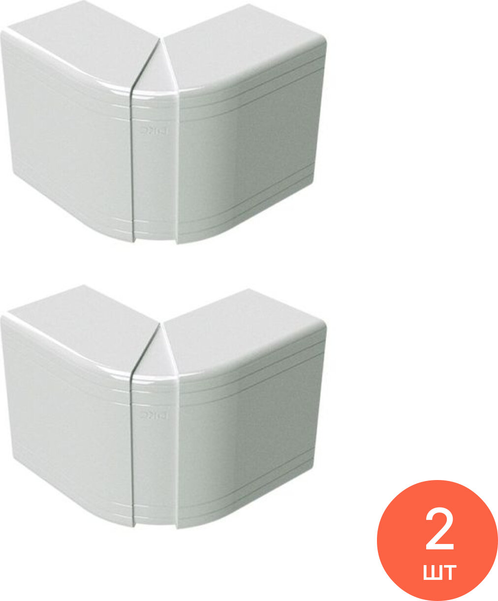 Угол DKC / ДКС NEA внешний неизменяемый, пластиковый белый, размером 80x40мм / аксессуары для кабель каналов (комплект из 2 шт)