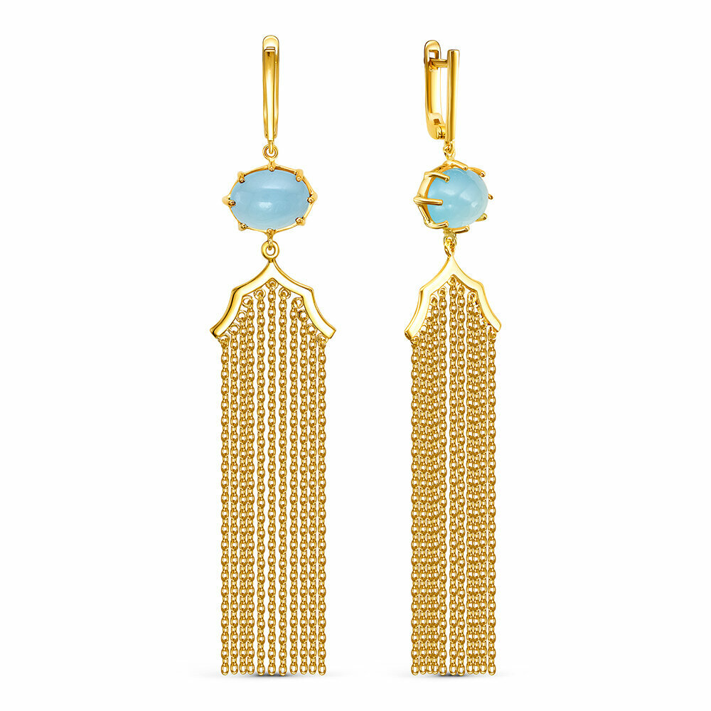 Серьги, серебро, 925 проба, халцедон