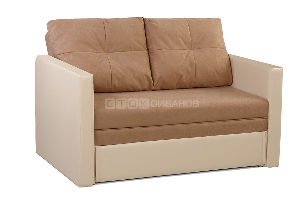 Диван Сток Диванов Альфа Beige бежевый 150 см, механизм выкатной, с ящиком для хранения