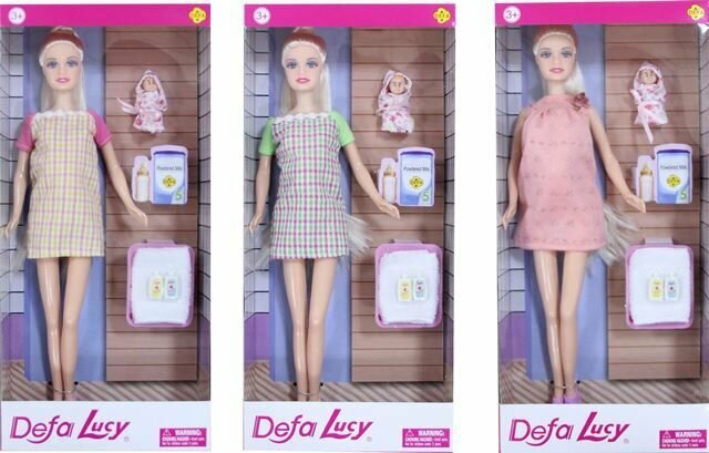 Кукла DEFA Lucy "Мама с ребенком", с аксессуарами, в коробке