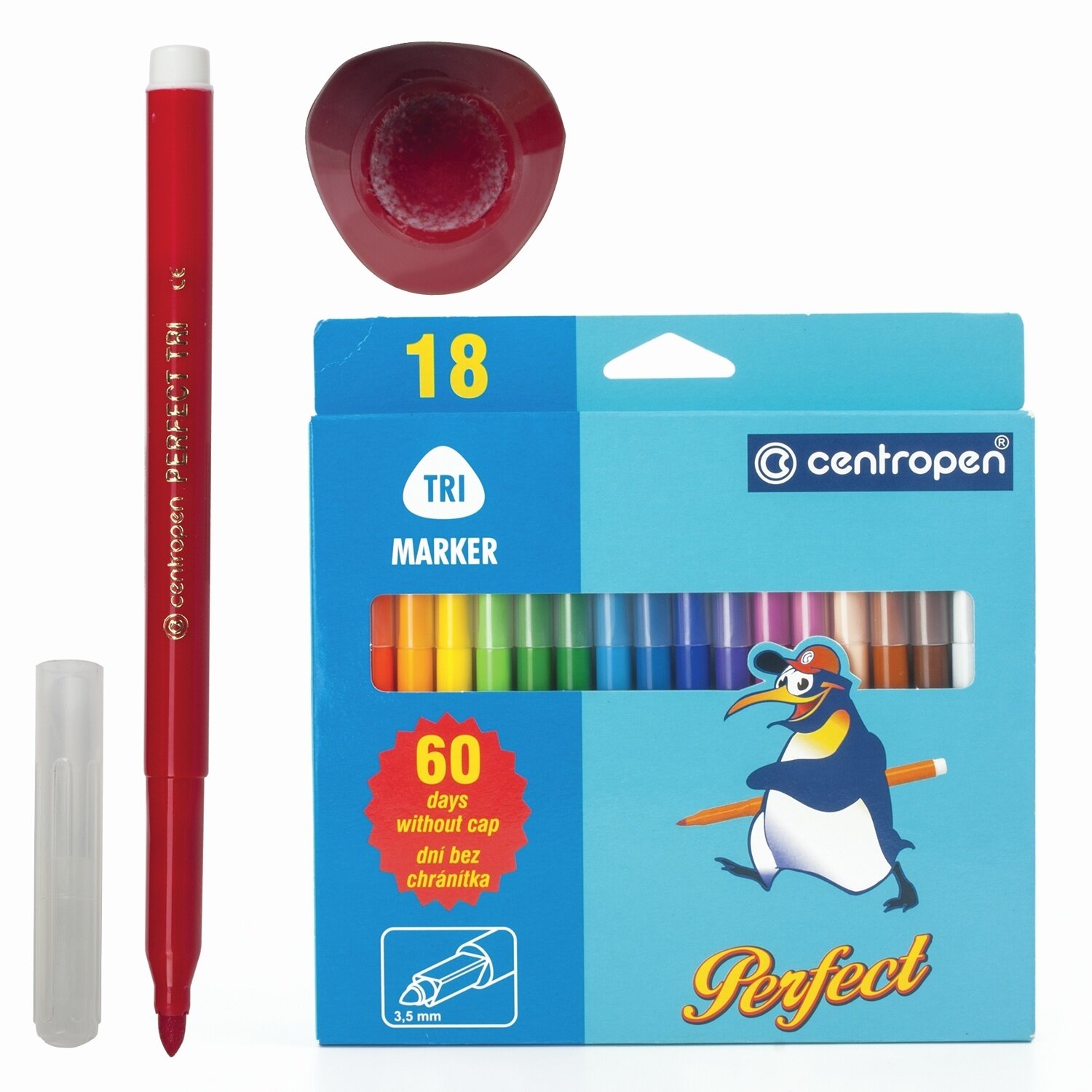 Фломастеры Centropen 18 цветов "Just Perfect", смываемые, устойчивы к высыханию (7 2510 1885)