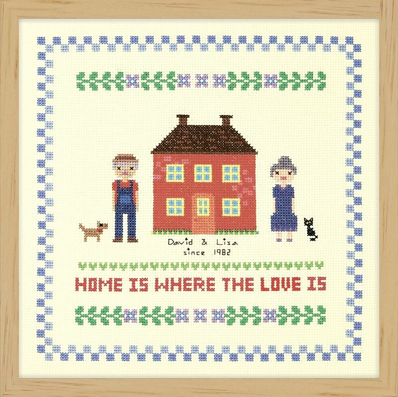 Набор для вышивания крестом Xiu Crafts Дом красного цвета, 25х25 см (ND. XC.2870704)