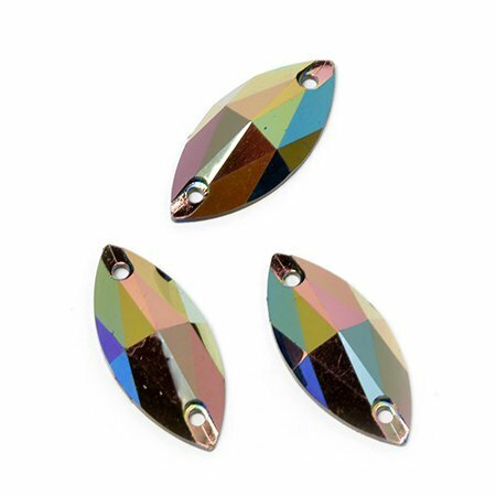 Стразы TESORO пришивные, акриловые, Resin Crystal, цвет 5, 11х24 мм, 10 шт (TS. ED7.3.05)