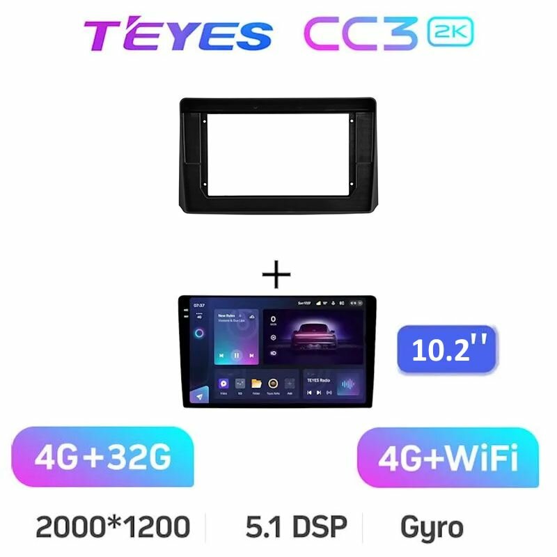 Магнитола Teyes CC3 2K 4/32 Gb 10" для UAZ Patriot 3 2016-2021 F2 2 din