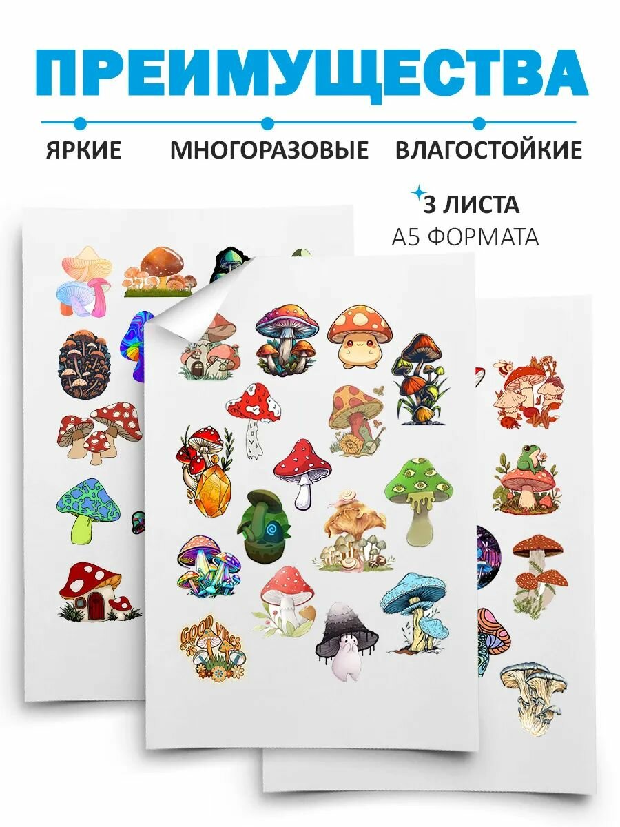Набор стикеров грибы — фото 1
