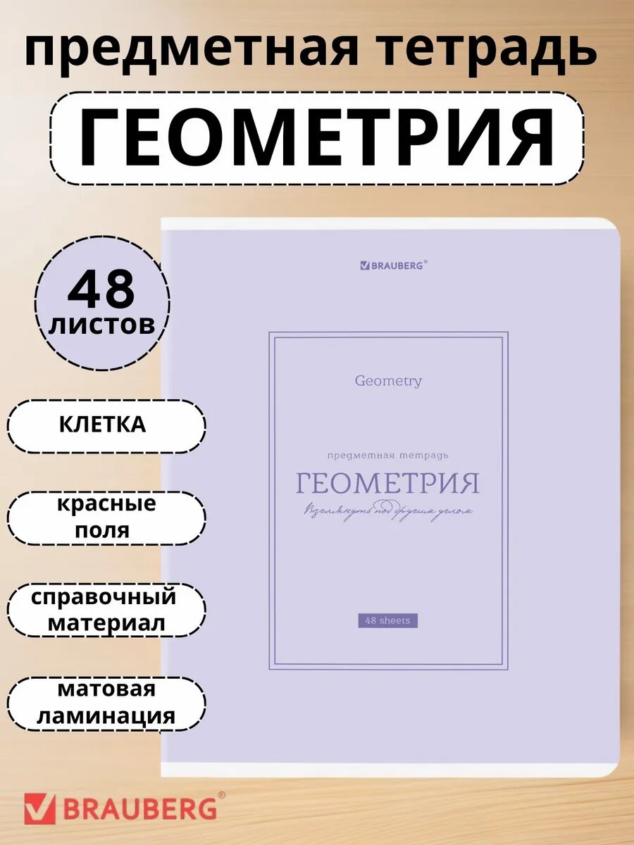 Тетрадь BRAUBERG "Геометрия", справочный материал, формат A5, 48 листов