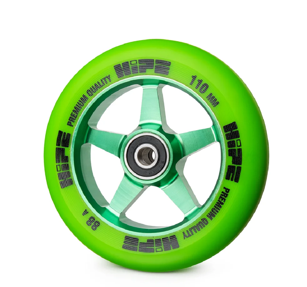 Колесо для самоката Hipe H09 Green, диаметр 110 мм, ABEC 9, зеленый