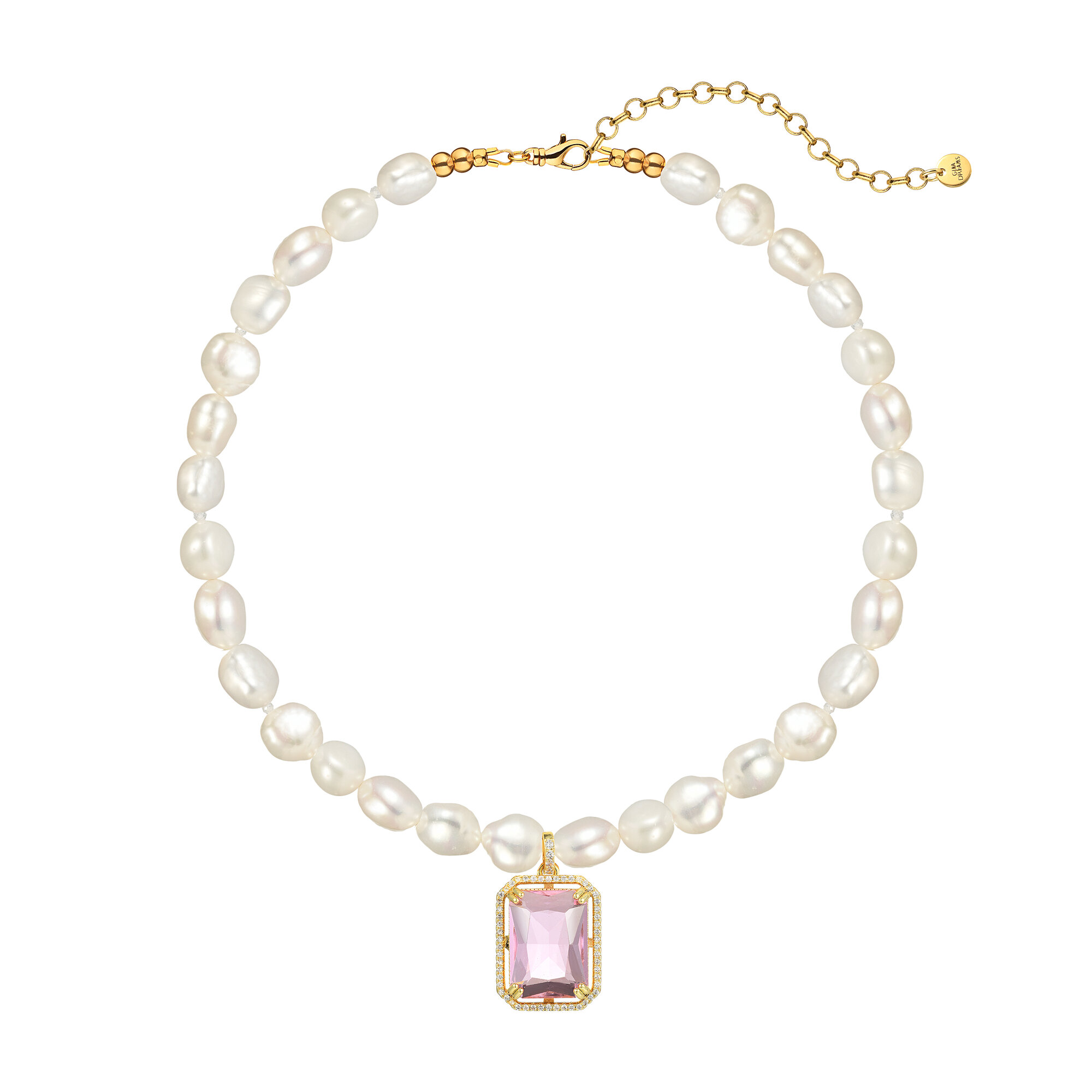 Колье GINA DREAMS, жемчуг пресноводный культивированный, циркон, стекло