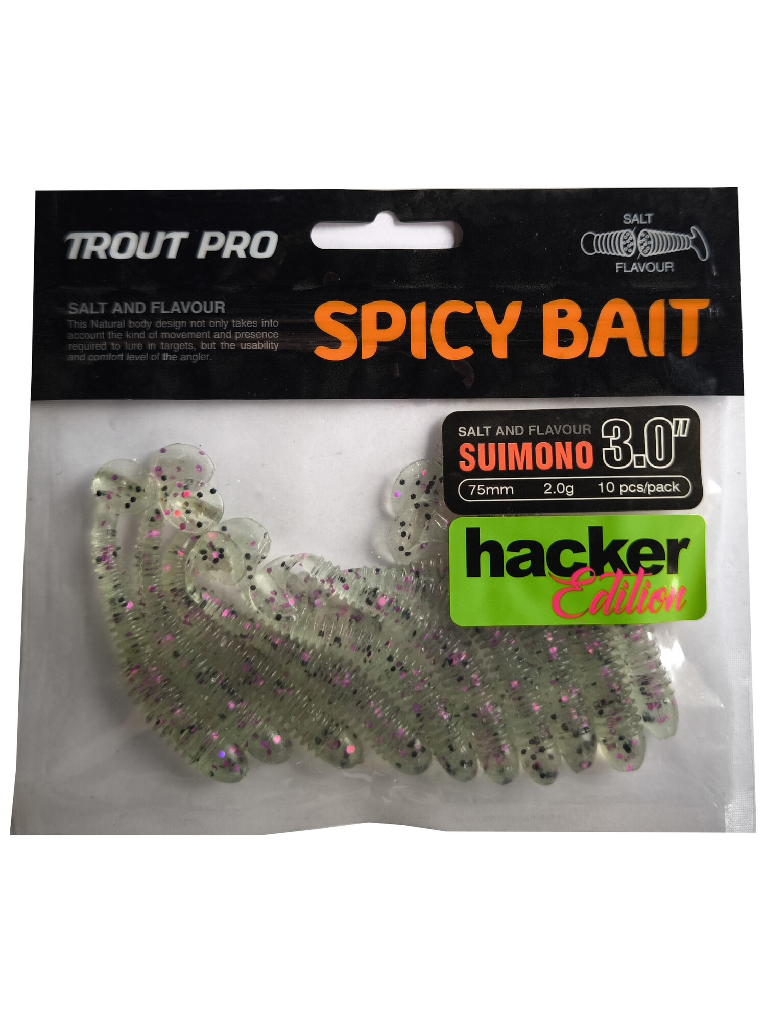 Приманка мягкая Trout Pro Suimono 75, цвет 078 съедобная, силиконовая (упак 10шт) NEW