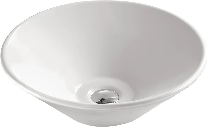 Накладная раковина SantiLine SL-1068 42 накладная, без отверстия под смеситель, фаянсовая, круглая, раковина для ванной, белая