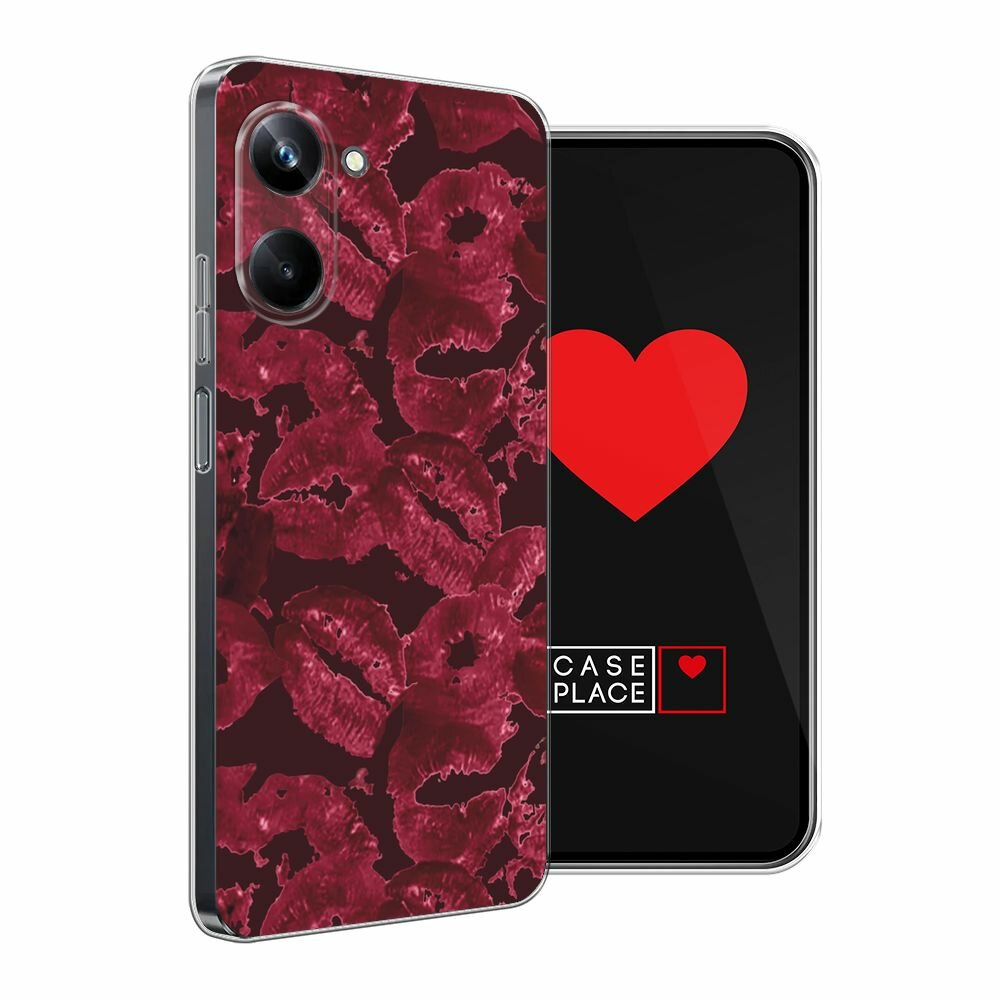 Чехол на Realme 10 Pro / Реалми 10 Про с принтом Помада паттерн 1 — фото 1