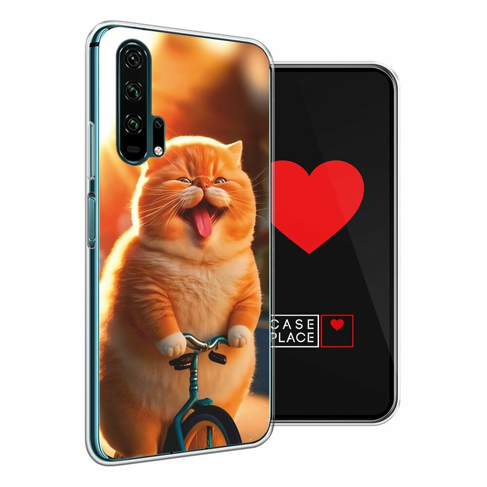 Чехол на Honor 20 Pro / Хонор 20 Про с принтом "Кот на велике" — фото 1