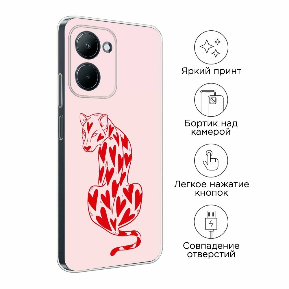 Чехол на Realme C33 / Реалми С33 с принтом "Heart panther 1 - 14 февраля" — фото 1