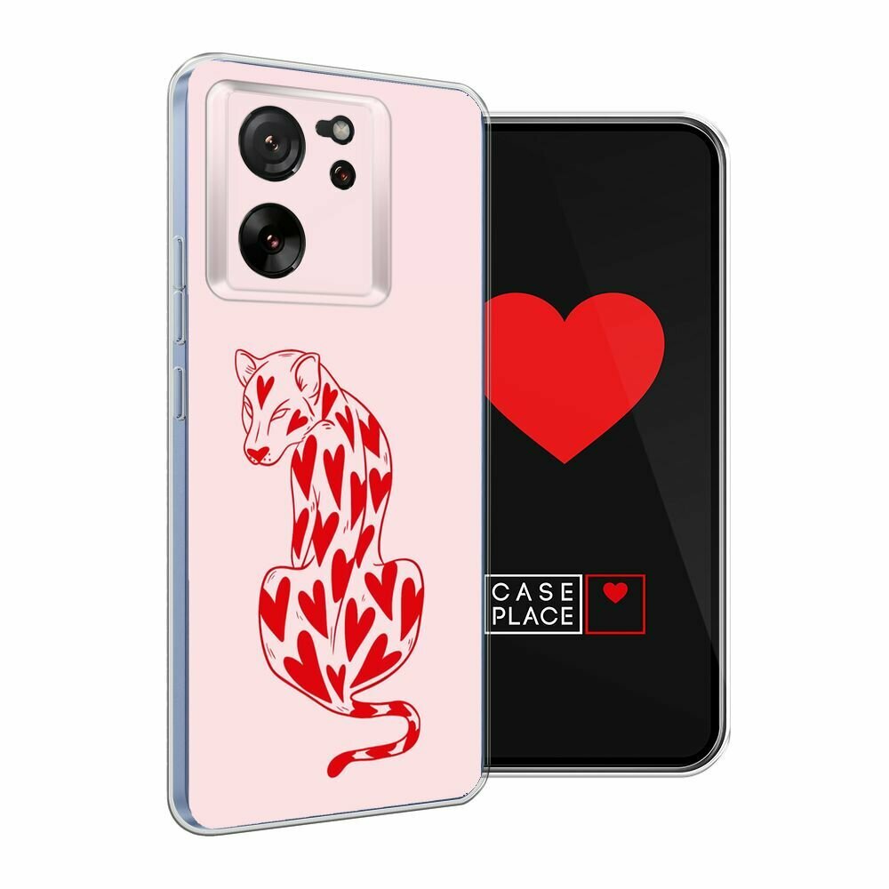 Чехол на Xiaomi 13T / Сяоми 13T с принтом "Heart panther 1 - 14 февраля" — фото 1