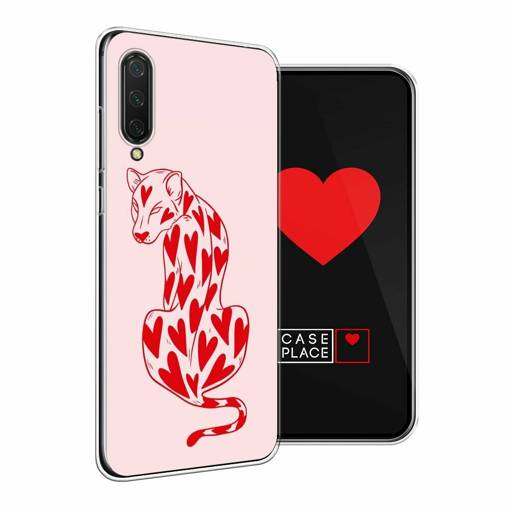 Чехол на Xiaomi Mi CC9/A3 Lite/9 Lite / Сяоми Mi CC9/A3 Lite/9 Lite с принтом "Heart panther 1 - 14 февраля" — фото 1