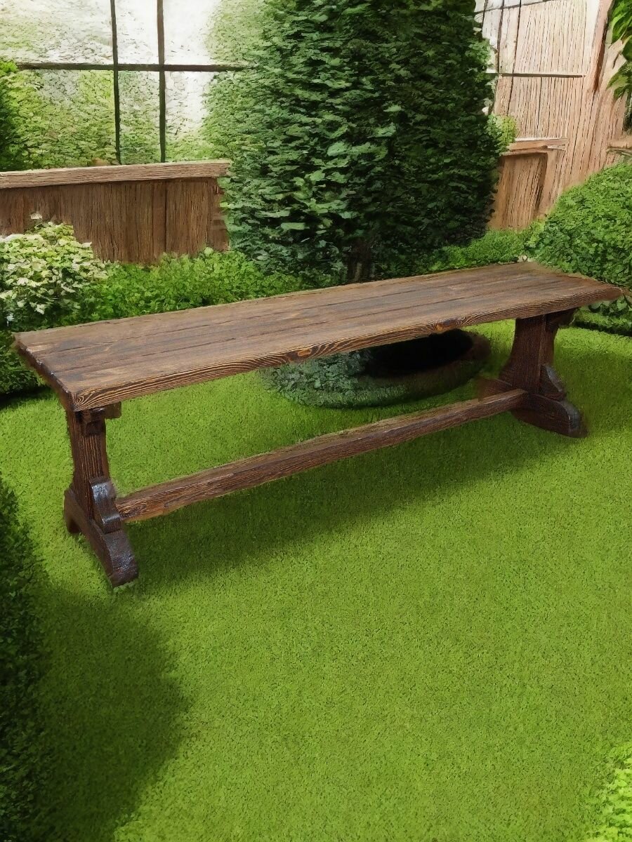 Лавка деревянная Ирбея №6, 180х42х47 см. натуральное дерево, массив сосны