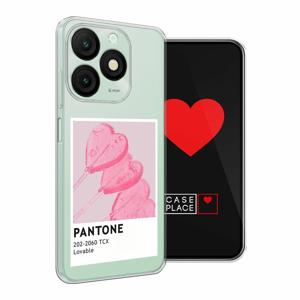 Чехол на Itel A50 / Ител А50 с принтом "Pantone Lovable 2 - 14 февраля", прозрачный — фото 1