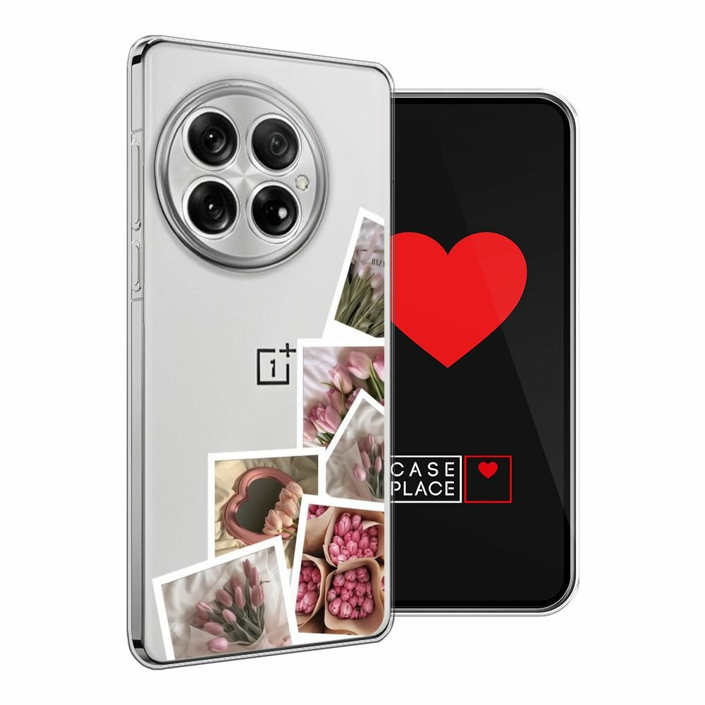 Чехол на OnePlus 13 / Ван Плас 13 с принтом "Весенние фото - 8 марта", прозрачный — фото 1