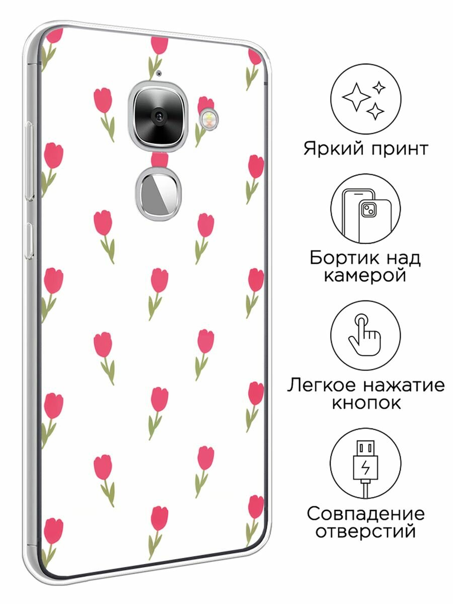 Чехол на LeEco Le 2/2 pro / Лееко Ле 2/2 про с принтом Паттерн из тюльпанов 1 — фото 1