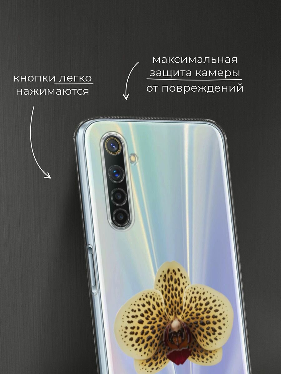 Силиконовый чехол на Realme 6 / Реалми 6 с принтом Желтая орхидея — фото 1