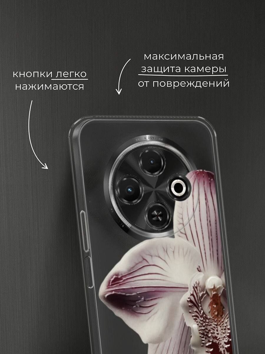 Чехол на Tecno Spark 30C / Текно Спарк 30C с принтом Белая орхидея — фото 1
