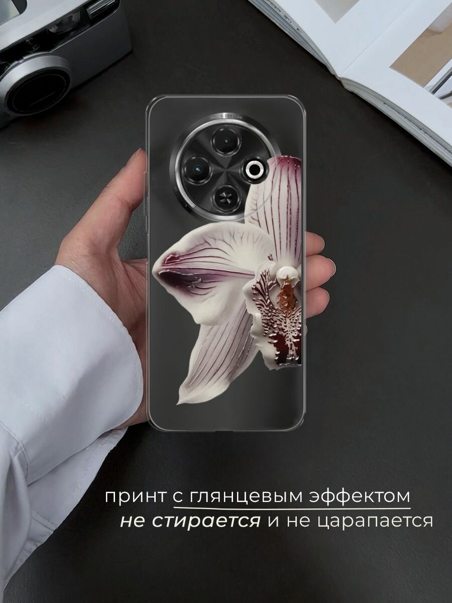 Чехол на Tecno Spark 30C / Текно Спарк 30C с принтом Белая орхидея — фото 1