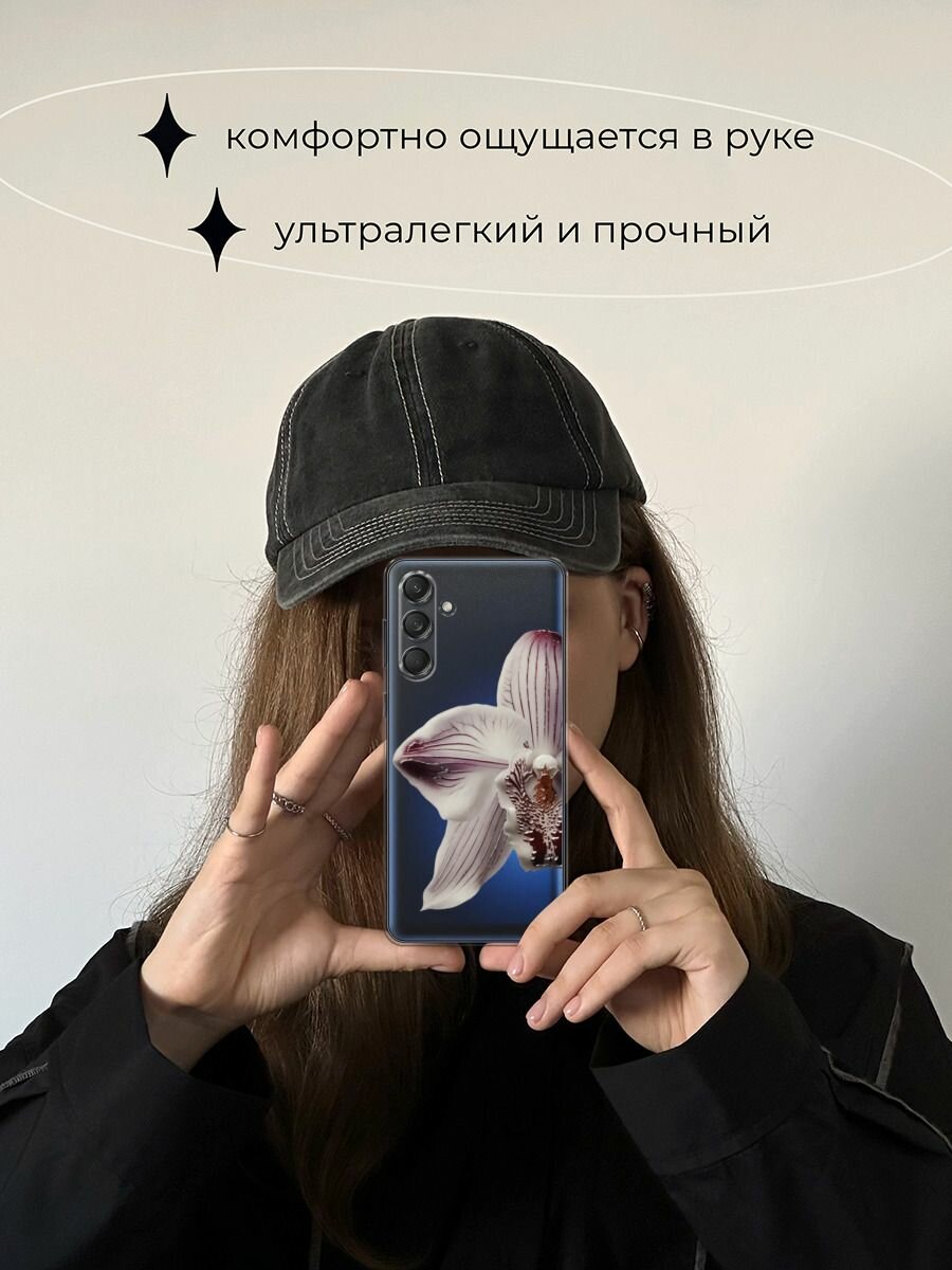 Чехол на Samsung Galaxy M55 / Самсунг M55 с принтом Белая орхидея — фото 1
