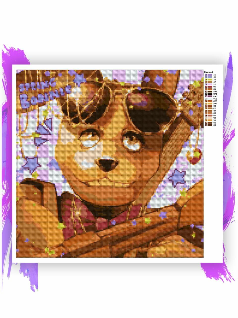 Алмазная мозаика без подрамника - вышивка - FNAF Springbonnie 40 х 40 см