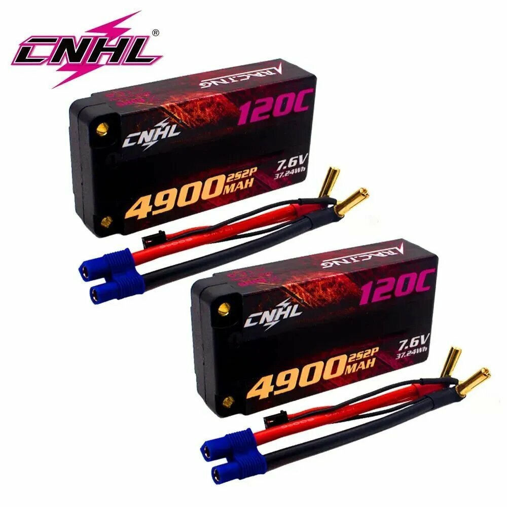 2 шт. литиевая батарея CNHL 2S 7,6 В 4000 мАч 4900 мАч 5200 мАч 120C HV короткий жесткий чехол с разъемом EC3