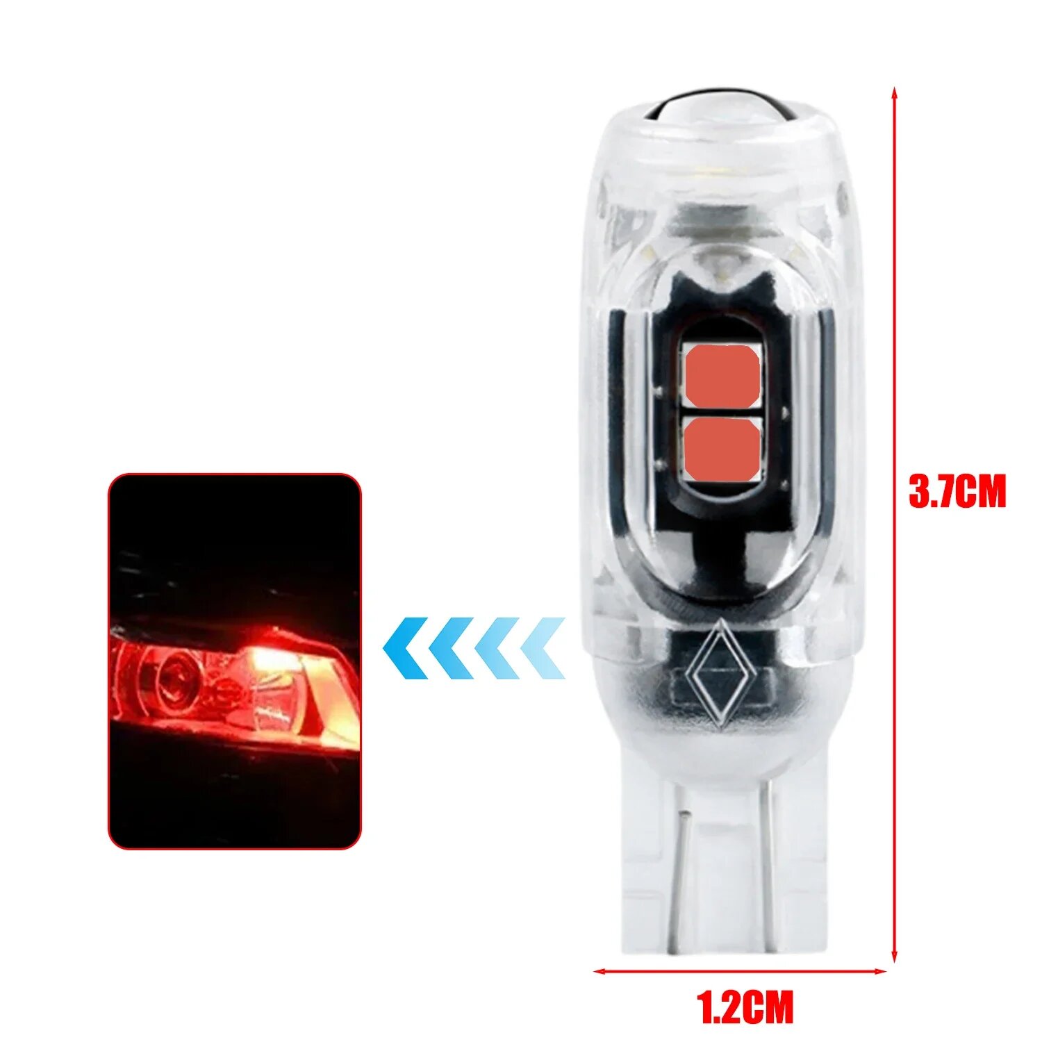 Светодиодный стробоскоп T10 Red Strobe Light, 1pcs