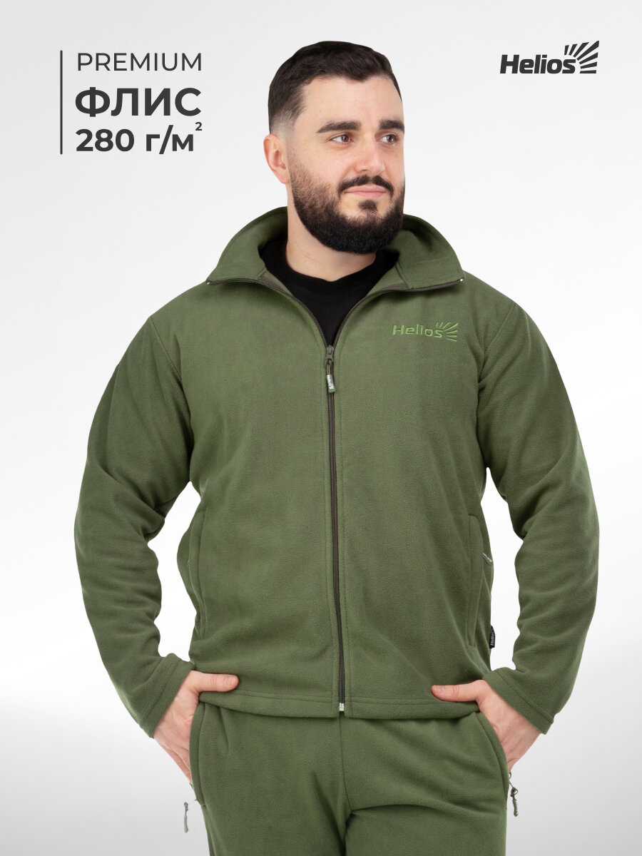 Костюм флисовый HUNTER цв. хаки Helios спортивный туристический универсальный для охоты и рыбалки