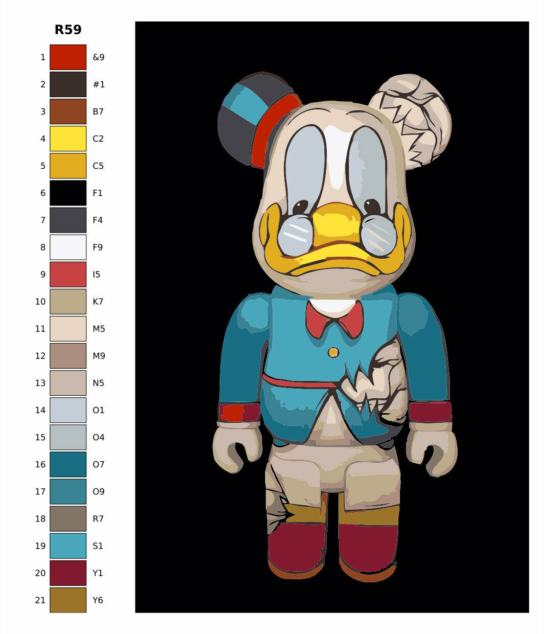 Картина по номерам BRUSHES-PAINTS "Bearbrick" R-59 50x70 см