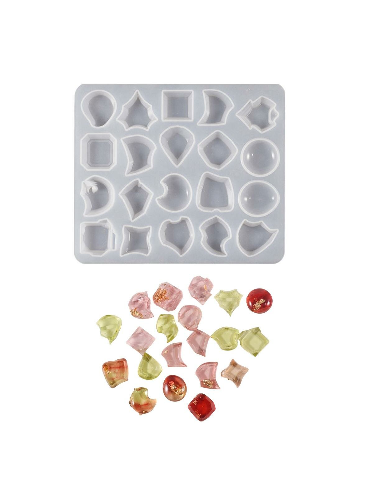 Diy смола неправильной формы зеркальный драгоценный камень патч кулон силиконовая форма 3667