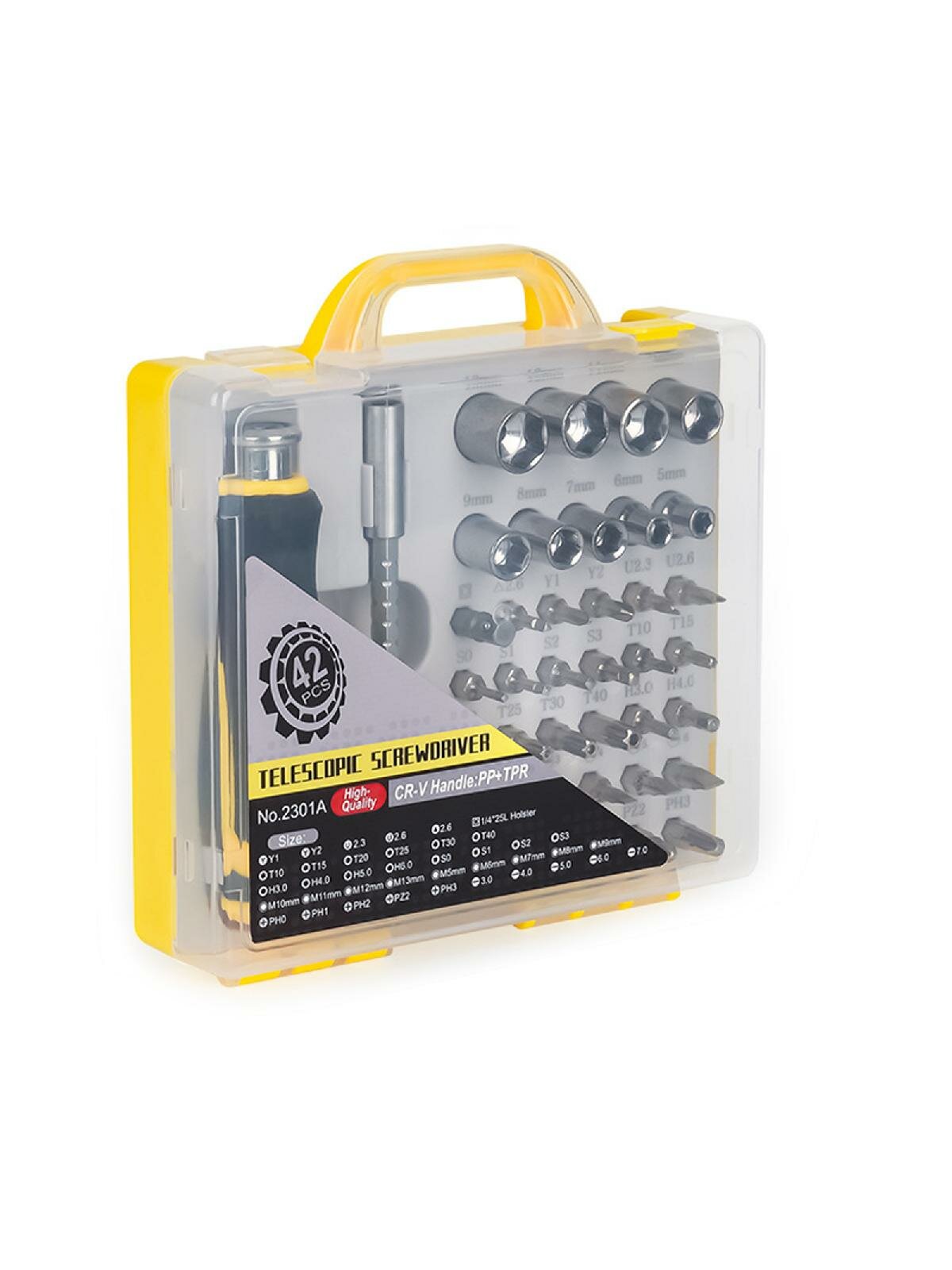 Набор торцевых ключей-отверток 42 в 1 с храповиком