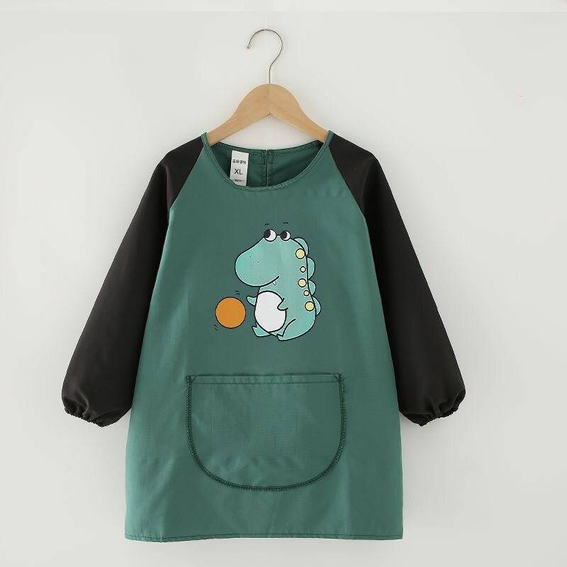 Детский халат для рисования, фартук с длинным рукавом, средний и большой размер, водонепроницаемый, с обратным застегиванием на липучке, для детского сада, с возможностью нанесения логотипа