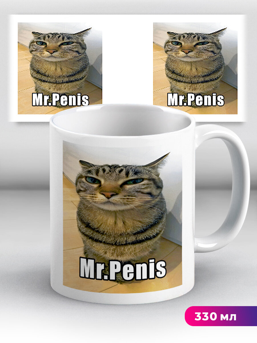 Кружка с приколом мем Кот Котик Мистер Пе Mr. Pe