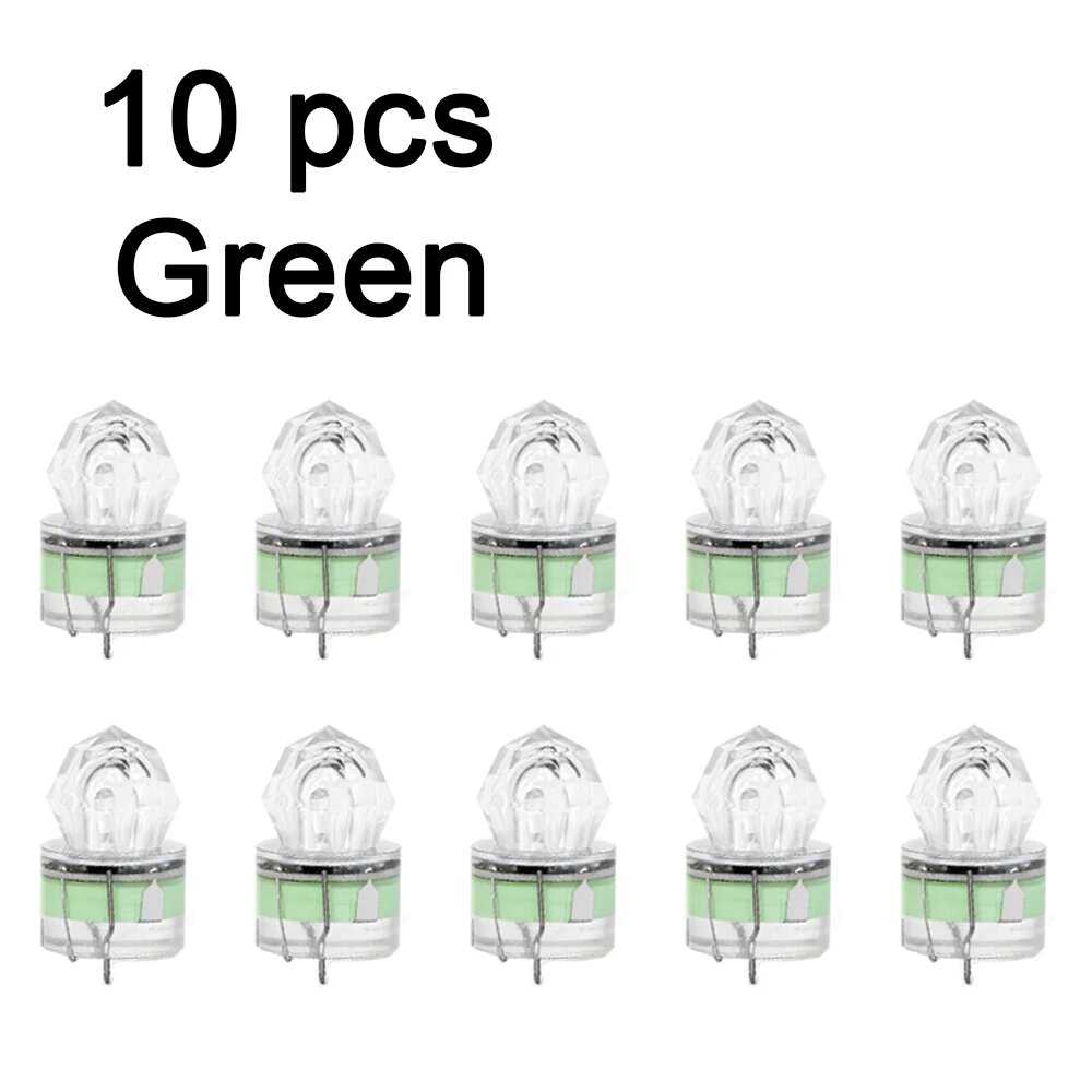 10 шт. Светодиодные лампы для ловли кальмаров, Green