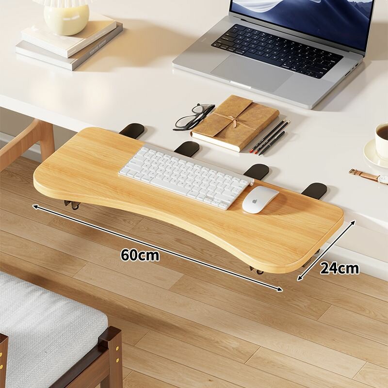 Складной удлинитель стола для компьютера, 24x52/60/68/76 см: подставка для мыши и руки, 4 опоры, регулируемый, для офиса
